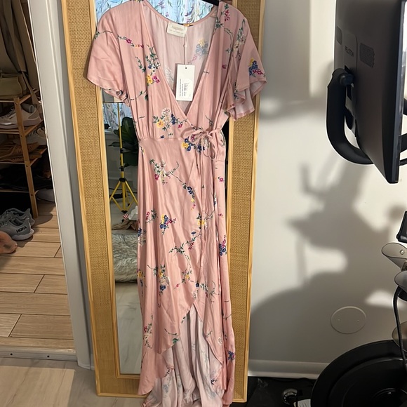 Auguste The Label | Dresses | Auguste The Label Pink Floral Maxi Wrap ...